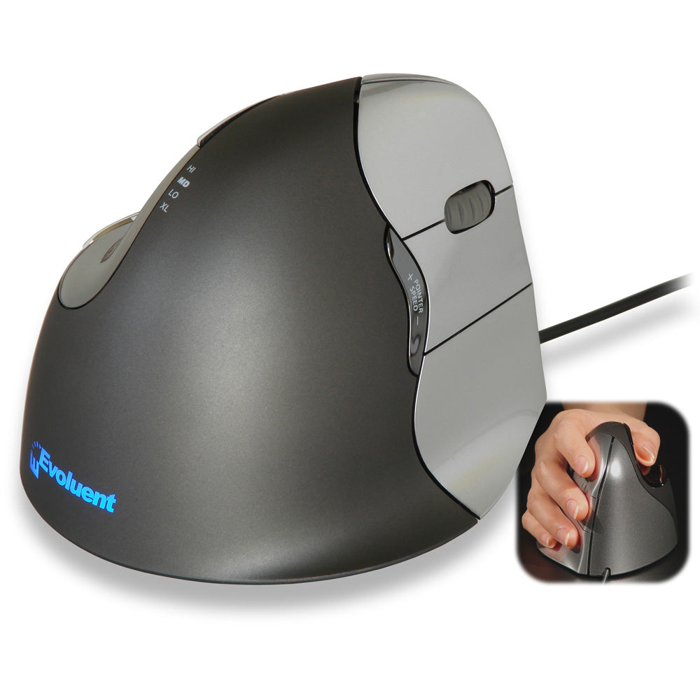 Evoluent VerticalMouse 4 Right/Left Handed | Vertical Mouse, Ergonomic ...